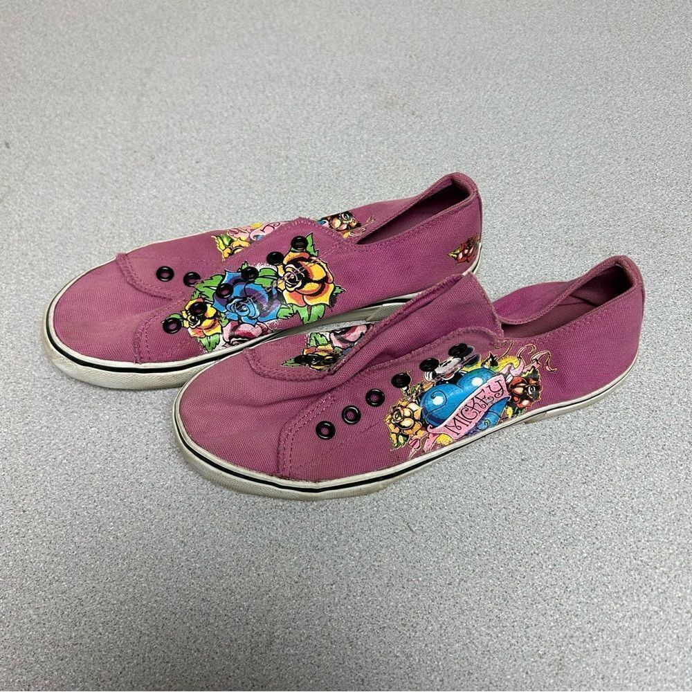 Ed Hardy Style Disney Mickey Mouse Flats Size 8 - Gem
